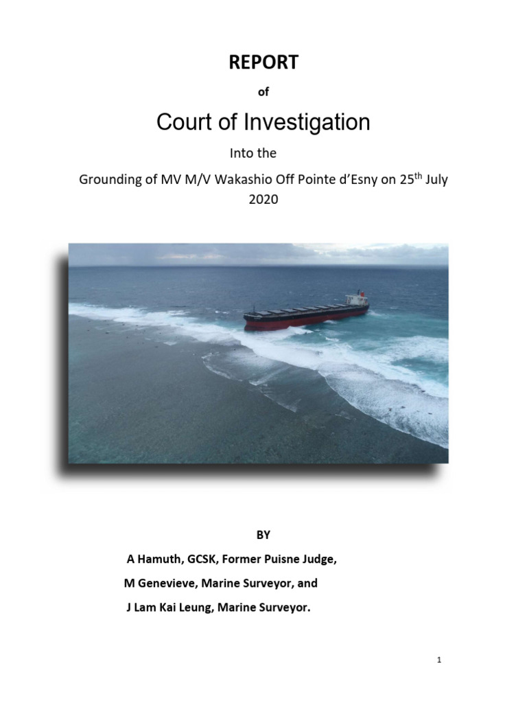MV Wakashio Grounding Investigation Report | PDF | Navigation | Shipping