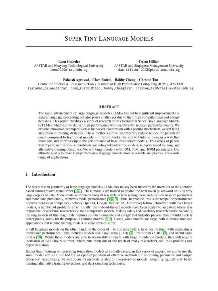 Advancements in Super Tiny Language Models | PDF | Applied Mathematics ...