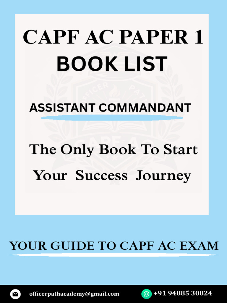 CAPF AC Paper 1 Study Guide | PDF