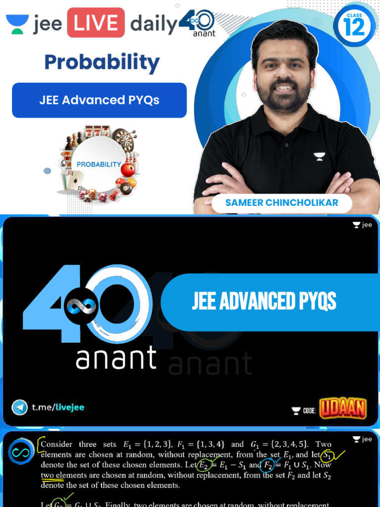 JEE Advanced Probability Questions | PDF