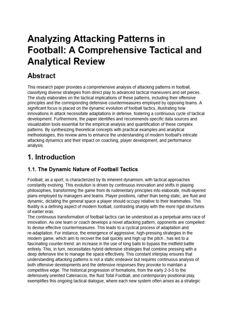 Football Attacking Patterns Research Outline | PDF | Forward ...