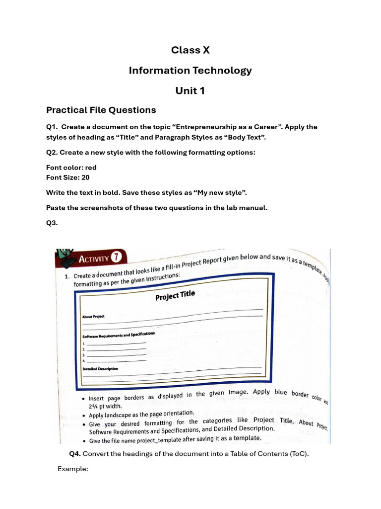 Class X IT Register and Practical Work (Unit 1) | PDF | Software | System Software