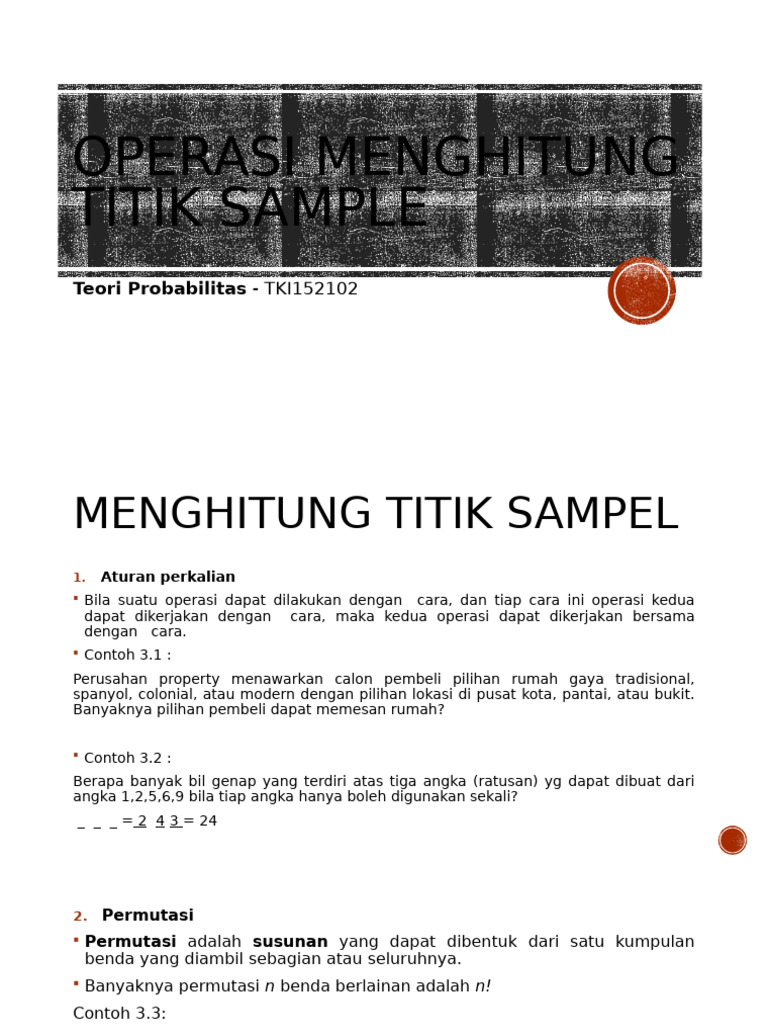 Menghitung Titik Sampel dalam Probabilitas | PDF