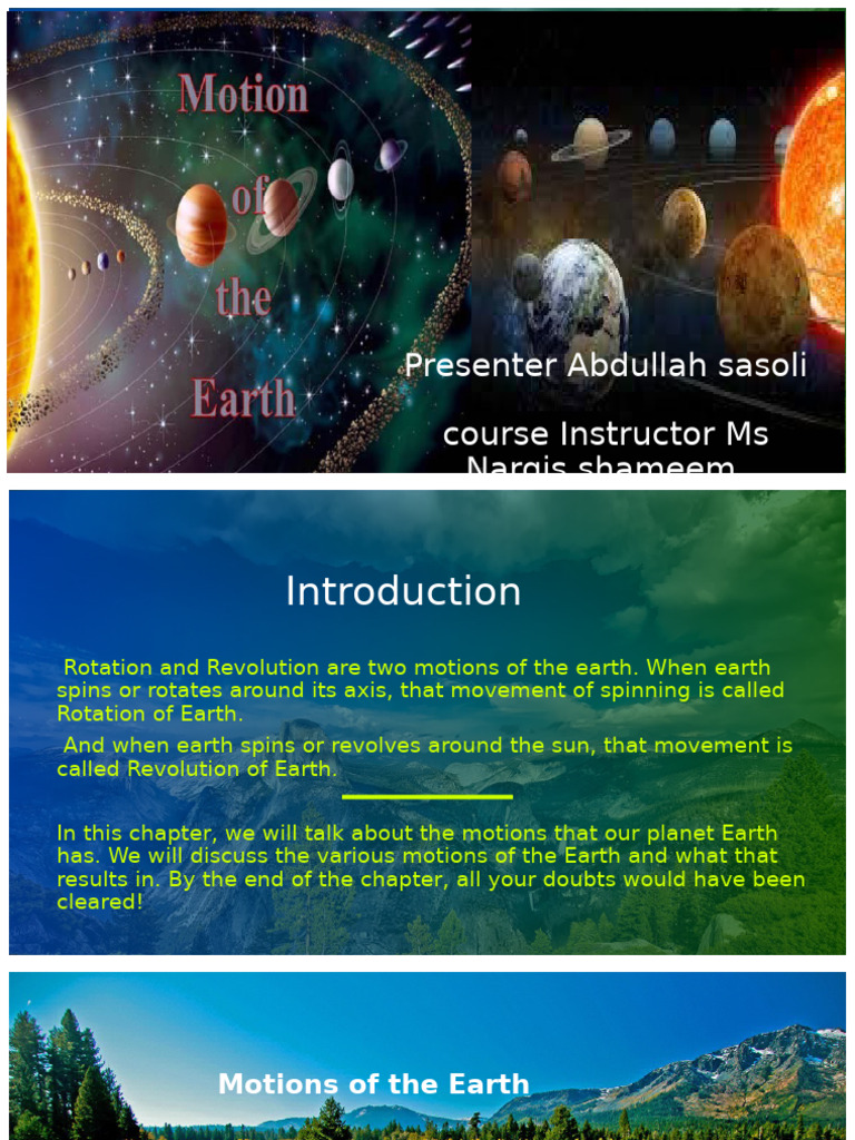 Motions of Earth | PDF | Rotation | Earth