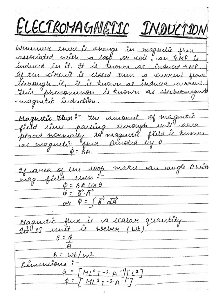 Ch-6 Electromagnetic Induction | PDF