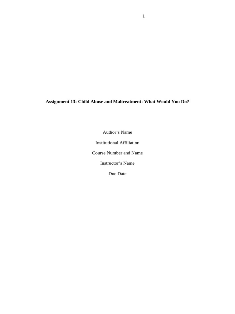 Child Abuse and Maltreatment | PDF | Child Abuse | Interpersonal ...