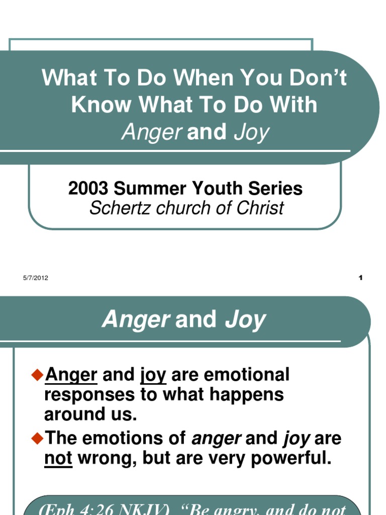 Managing Powerful Emotions: Understanding Anger and Finding True Joy ...