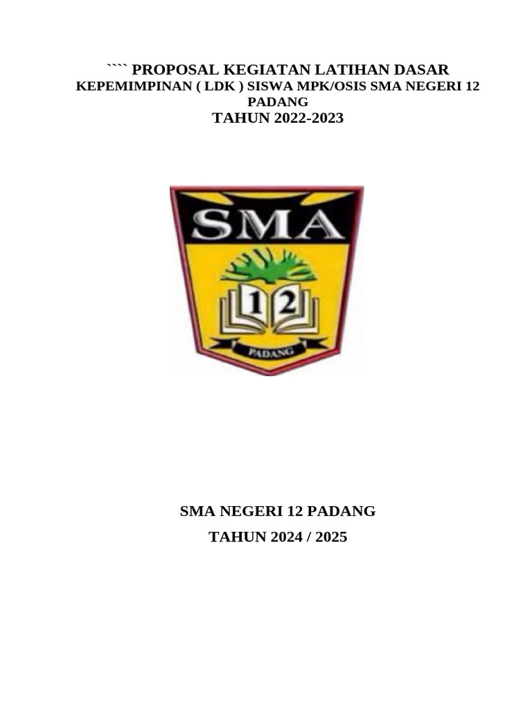 Proposal Kegiatan Latihan Dasar Kepemimpinan LDK 2024.new | PDF