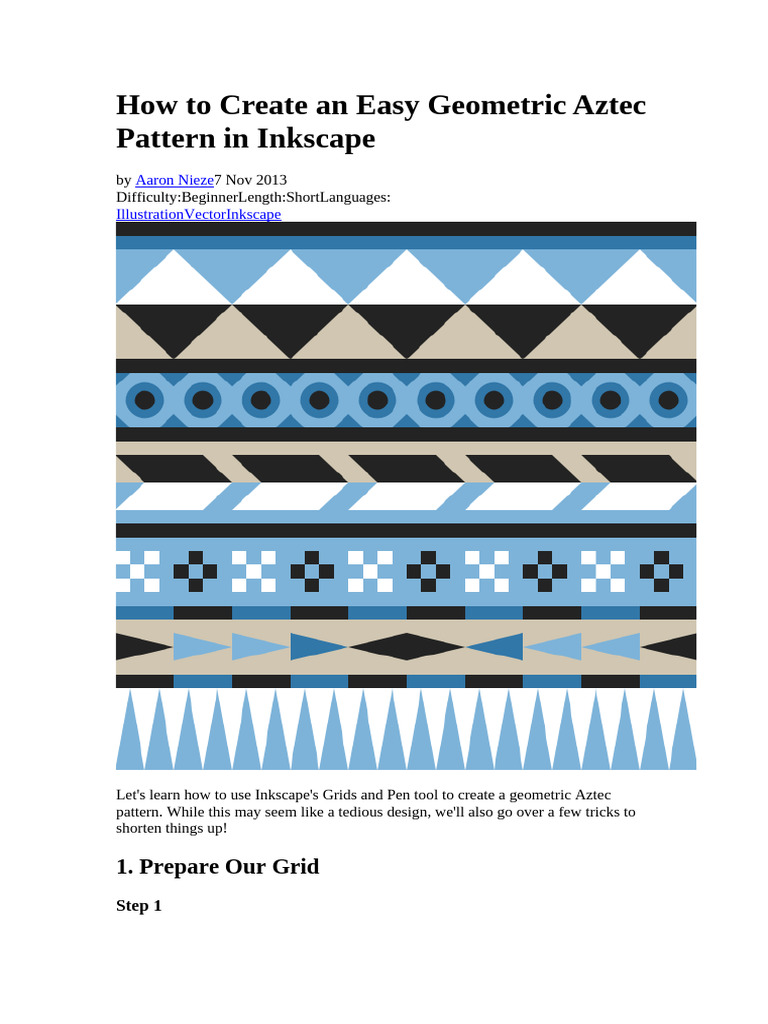 How To Create An Easy Geometric Aztec Pattern in Inkscape | PDF