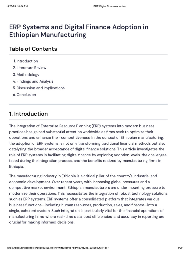 ERP Digital Finance Adoption | PDF | Enterprise Resource Planning ...