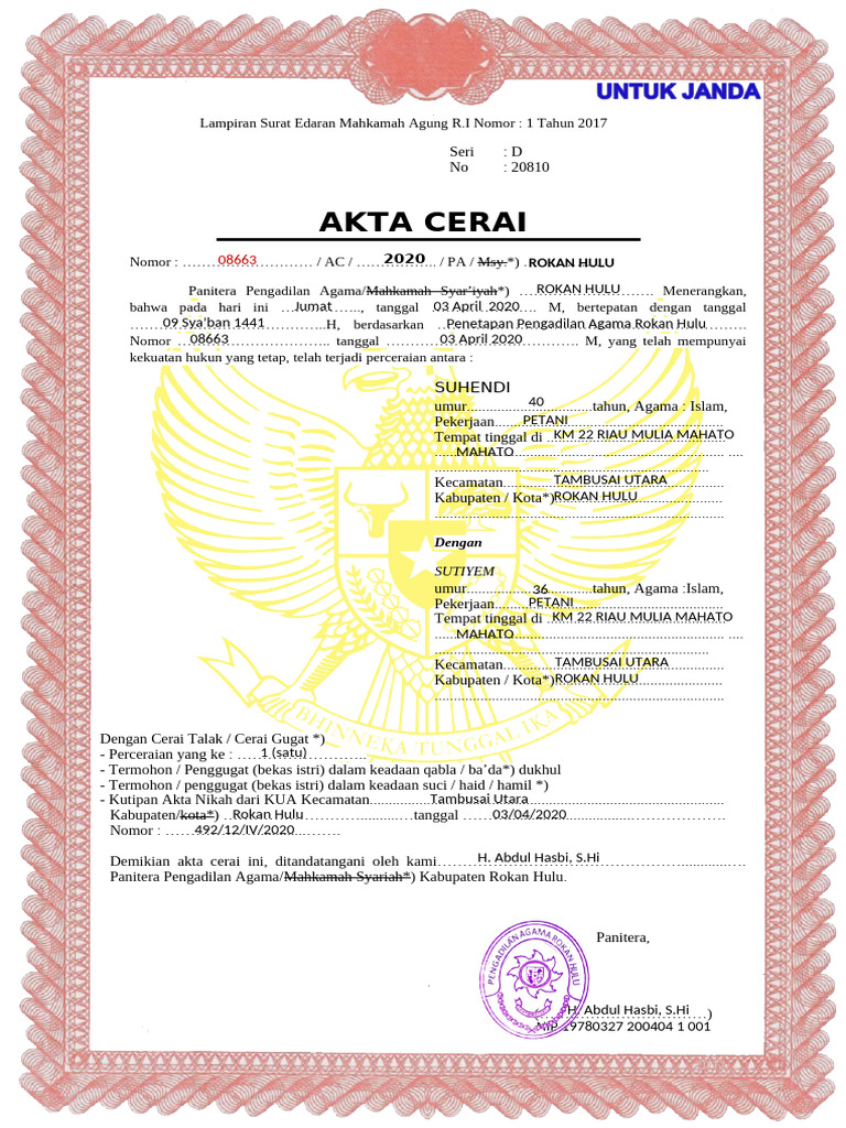 Akte Cerai | PDF