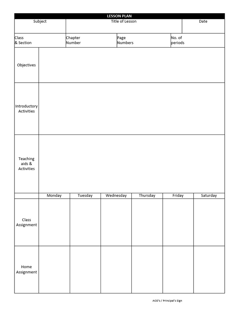 Lesson Plan Template for Educators | PDF