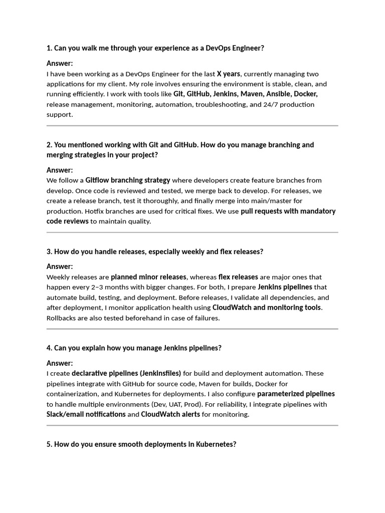 Self Intro Expected Questions From Panel | PDF | Amazon Web Services ...