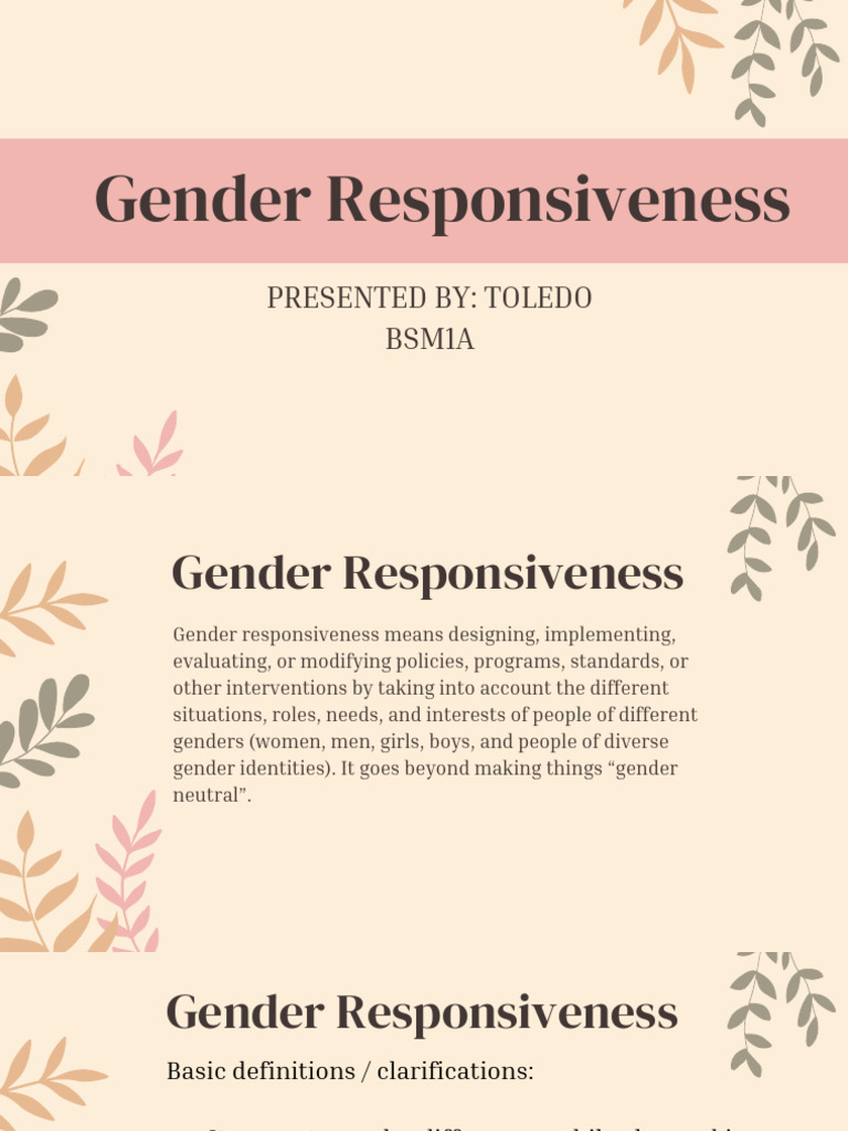 Gender-Responsiveness 20250929 114131 0000 | PDF | Gender | Gender Studies
