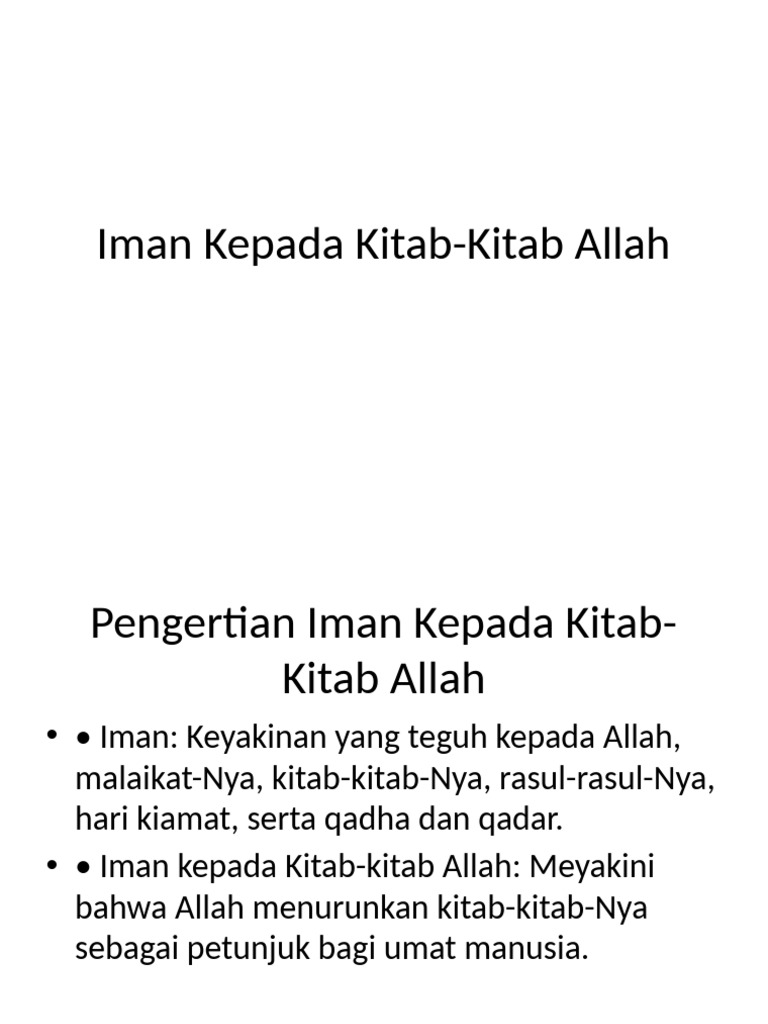 Iman Kepada Kitab-Kitab Allah Dengan Dalil | PDF