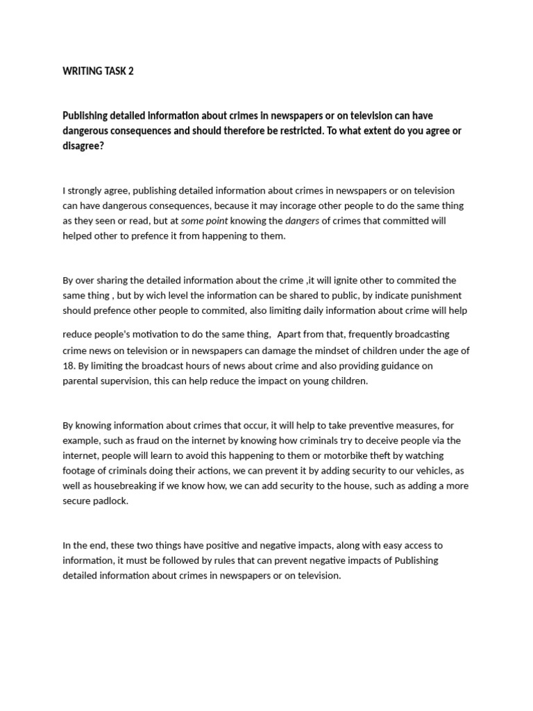 Writing Task 2 Final Exam | PDF