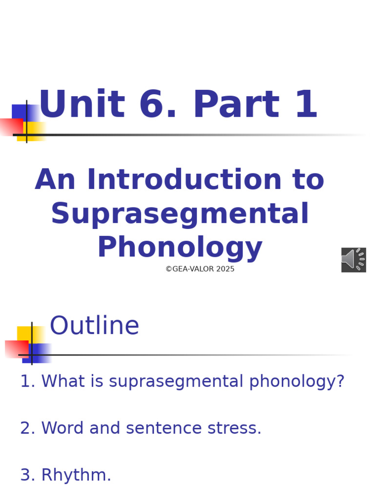 Unit 6. Suprasegmental Phonology NARRATED Part 1 | PDF | Stress (Linguistics) | Word