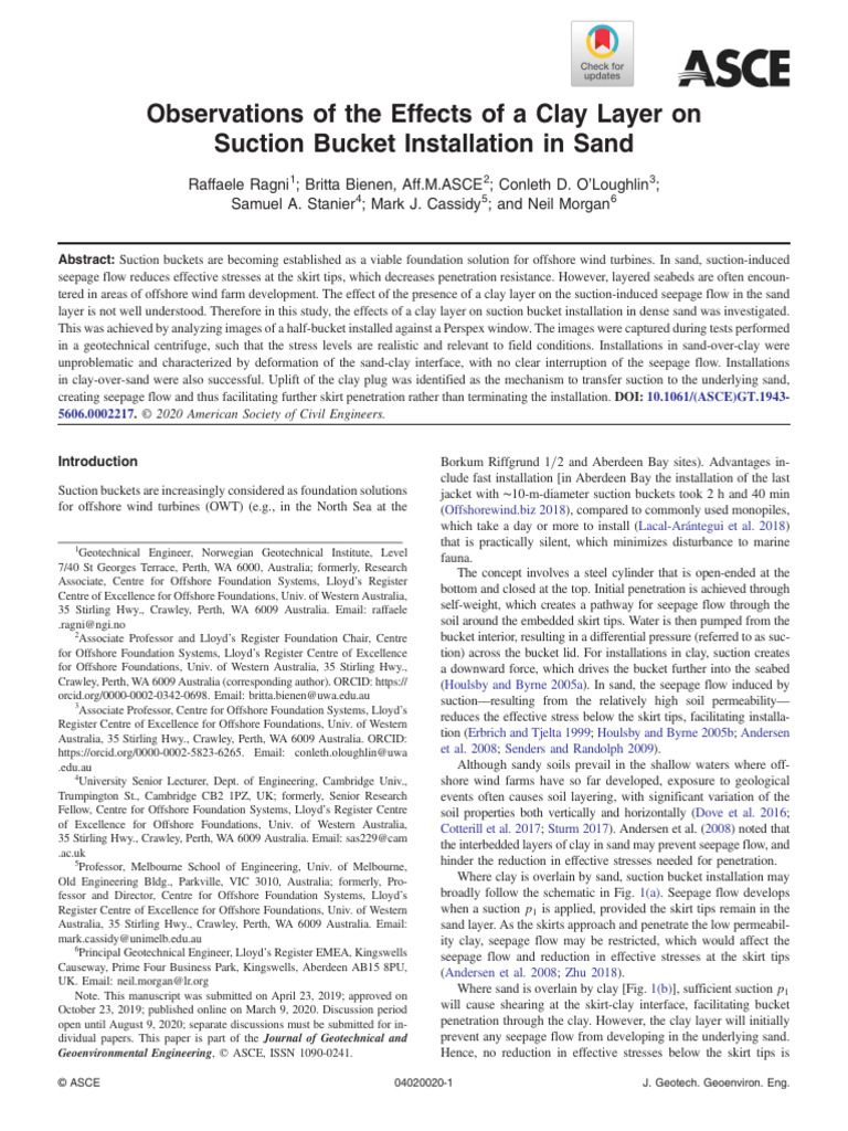 Ragni Et Al 2020 Observations of The Effects of A Clay Layer On Suction ...