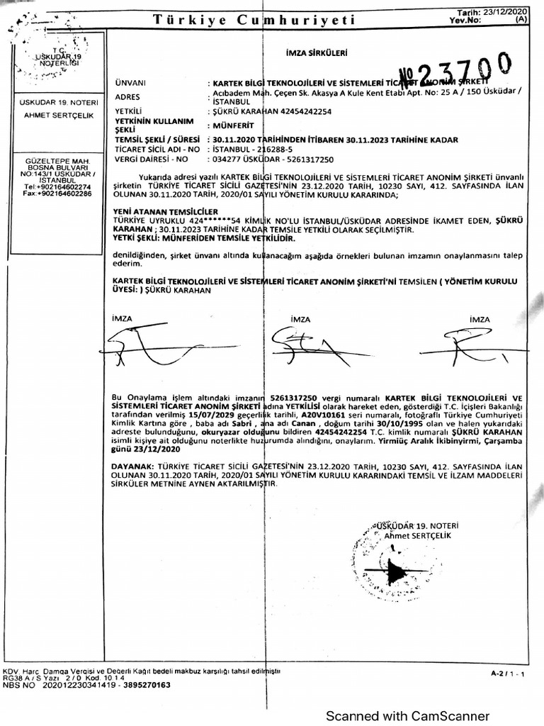 Imza Sirküleri | PDF