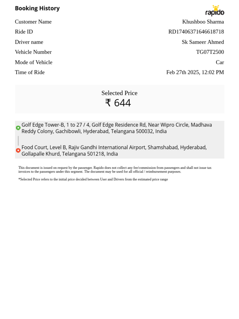 Cab Receipt RD17406371646618718 | PDF