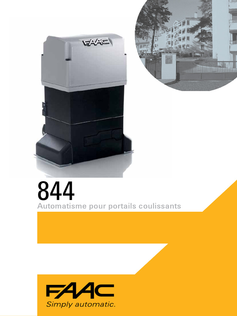Automatisme FAAC 844 pour portails lourds | PDF | Embrayage | Sécurité