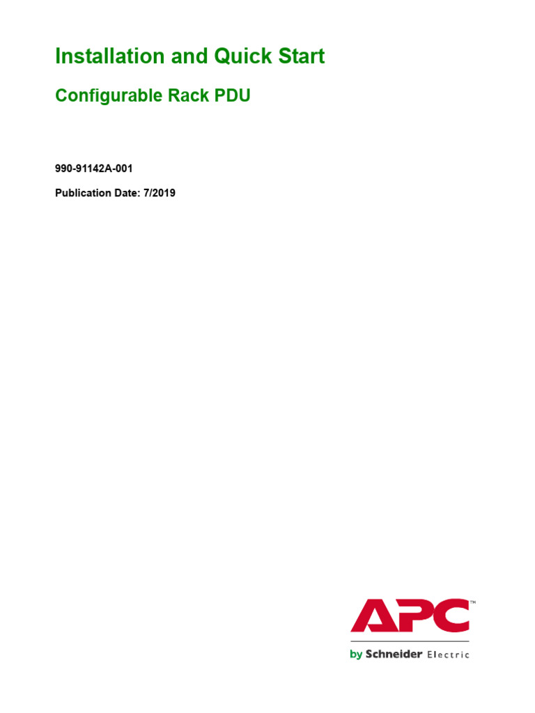 Installation and Quick Start: Configurable Rack PDU | PDF | Ip Address ...