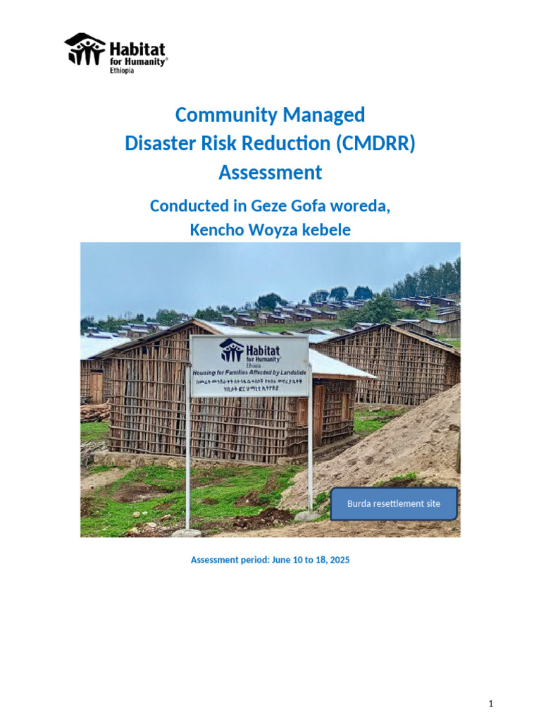 CMDRR Assmt Report - Geze Gofa - Kencho Woyza Kebele (Draft) | PDF ...