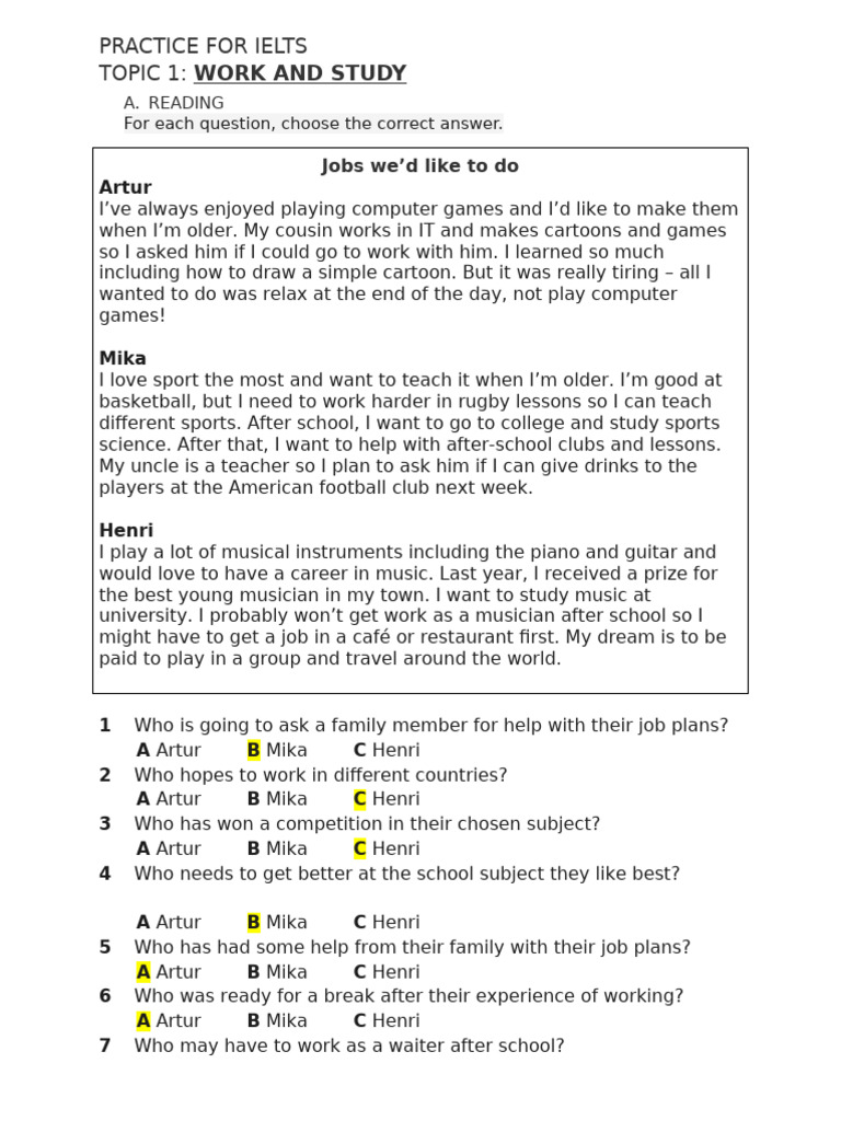 IELTS Foundation Practice1 | PDF
