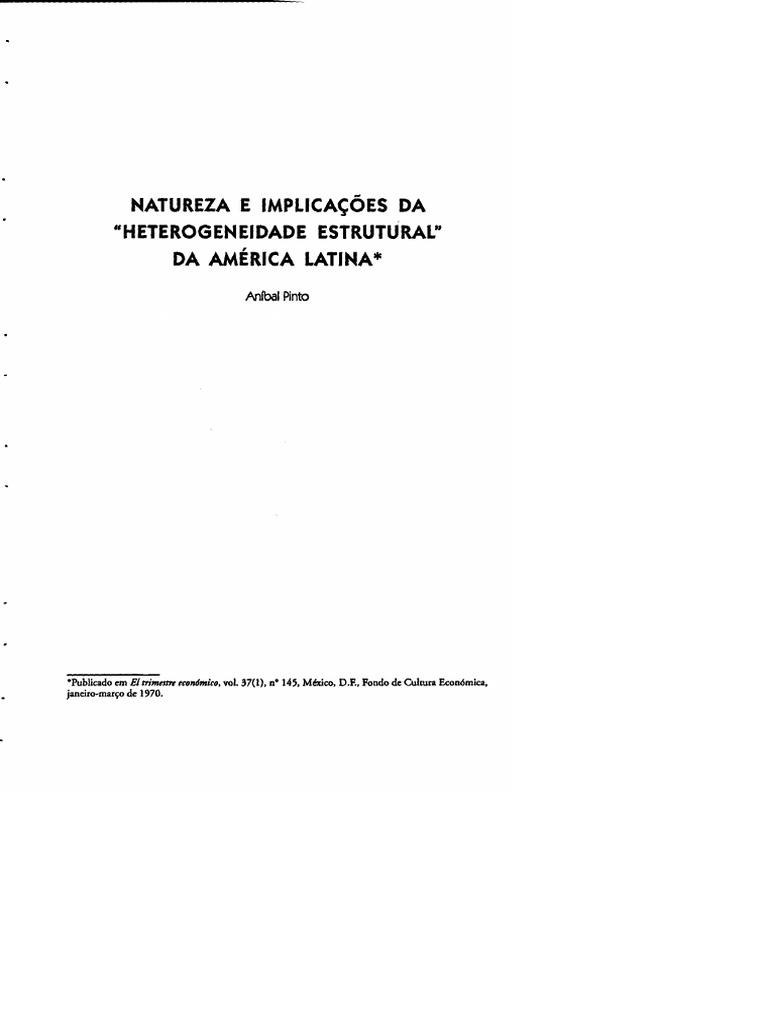 Heterogeneidade Estrutural Na América Latina | PDF