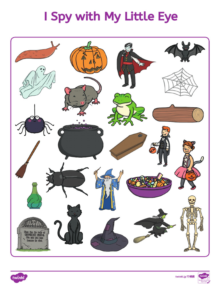 Halloween Themed I Spy CVC Words Activity Sheetjapanese and English ...