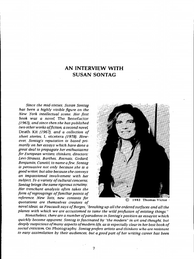 Interview with Susan Sontag | PDF
