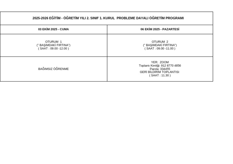 Pdö Programi 2.sinif 1.kurul 2025 2026 | PDF