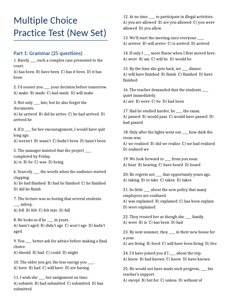 3 Aptis - Grammar - Practice - B2 - C1 - Printable | PDF