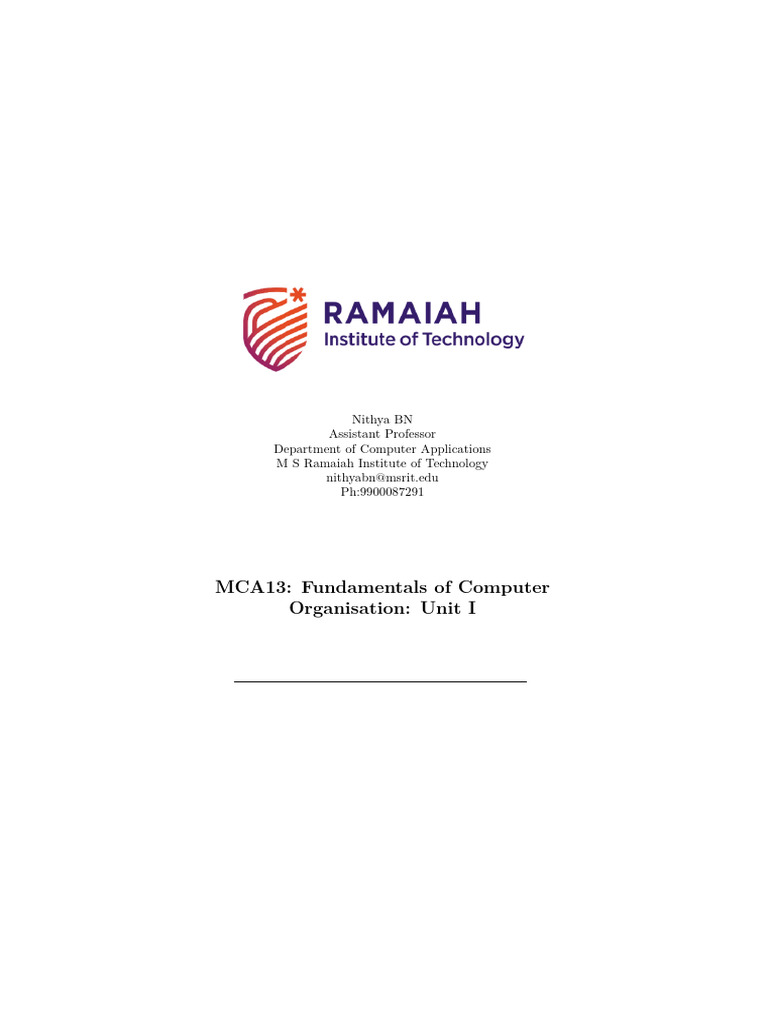 CO_UNIT_I | PDF | Subtraction | Boolean Algebra