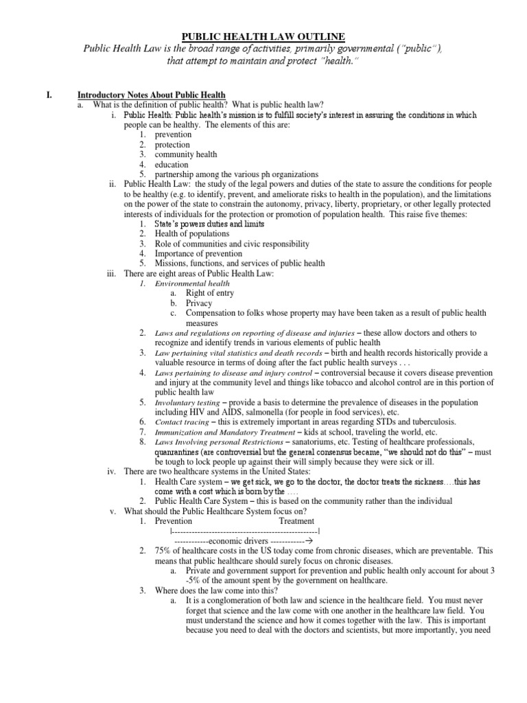 Public Health Law Overview | PDF | Fourteenth Amendment To The United ...