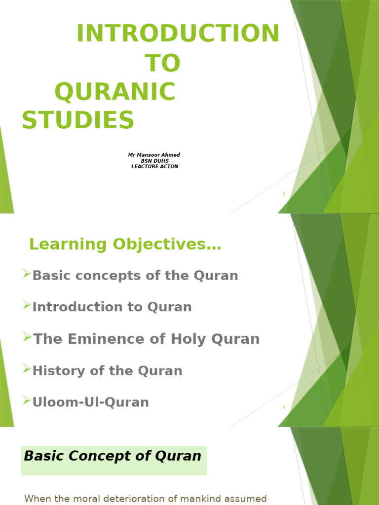 Introduction to Quranic Studies Guide | PDF | Quran | Islam