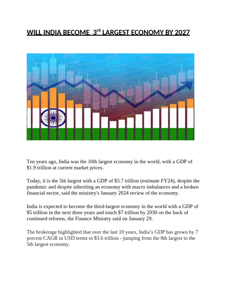 India: 3rd Largest Economy by 2027 | PDF | Investing | Economies