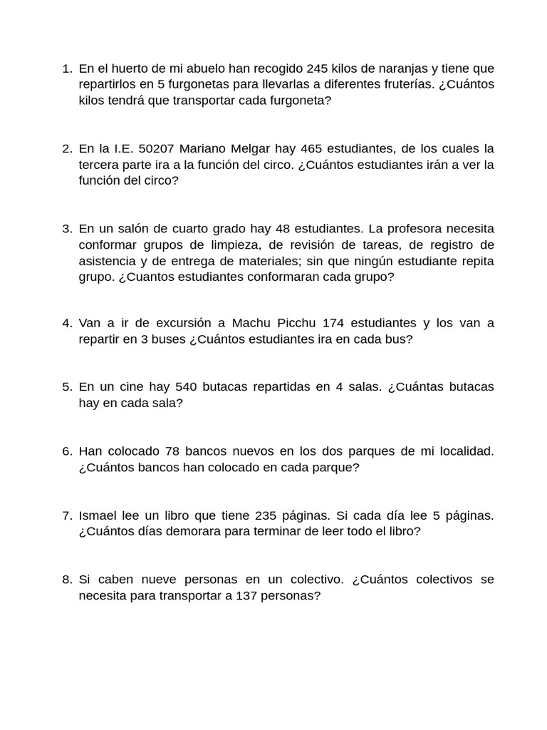 Problemas de Division | PDF