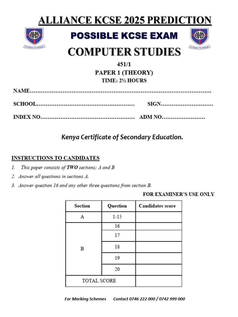 Alliance Comp PP1 2025 Prediction | PDF | Operating System | Information Technology