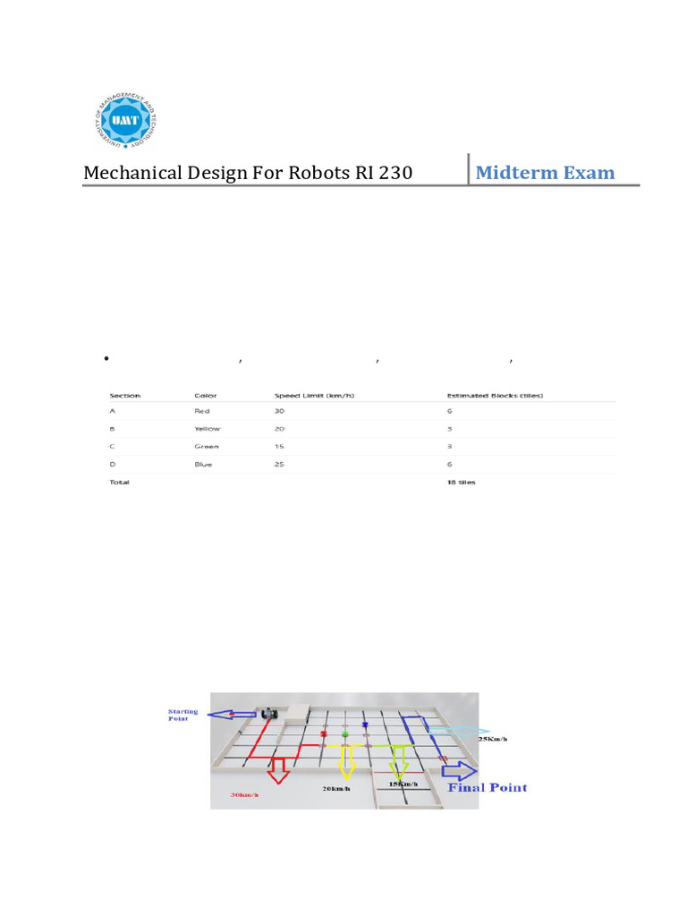 Midtern Mechanical Design For Robots RI230 | PDF | Physics | Motion ...