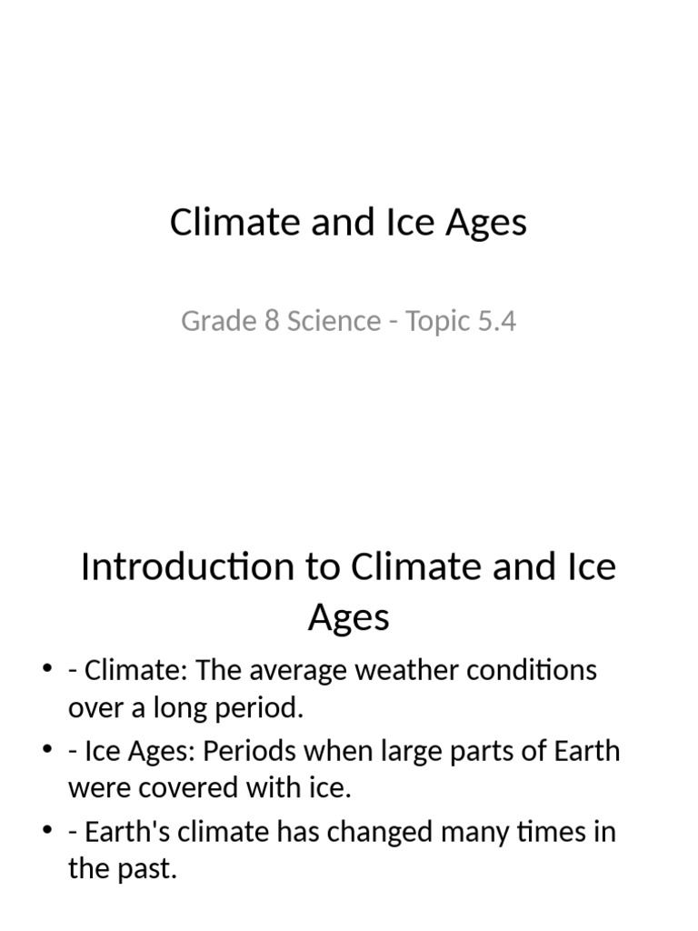 Understanding Climate and Ice Ages | PDF