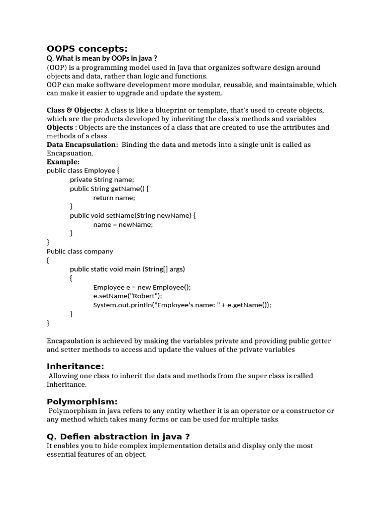 Java Theory Interview Questions | PDF | Method (Computer Programming) | Class (Computer Programming)