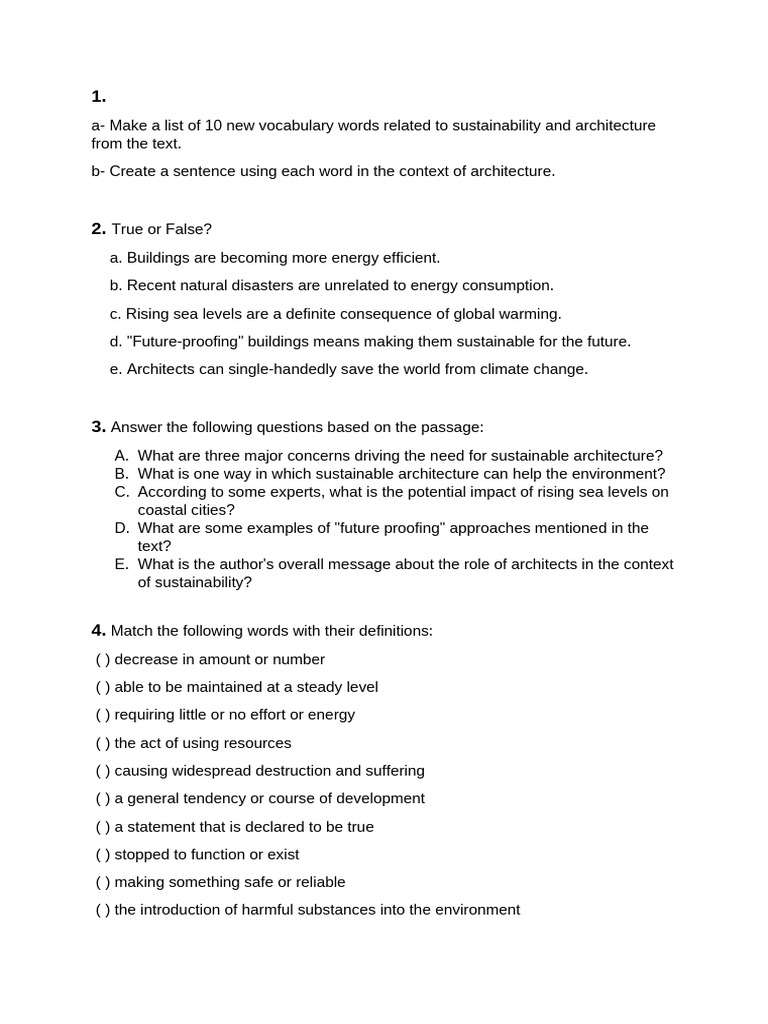 Questions Architecture and Climate | PDF
