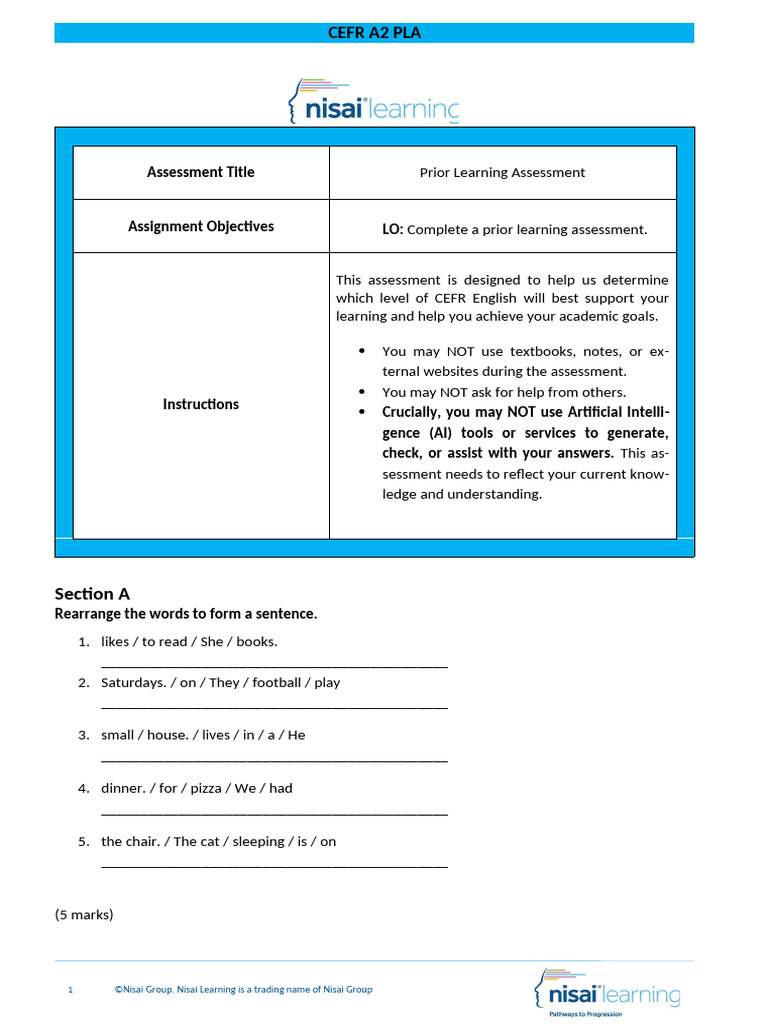 Cefr A2 Pre Pla 2025-26 | PDF | Cognition | Human Communication
