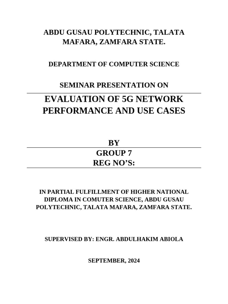 5G Network Performance Evaluation Seminar | PDF | Internet Of Things | 4 G