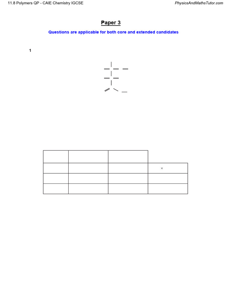 11.8 Polymers QP - CAIE Chemistry IGCSE | PDF | Polyester | Chemical ...