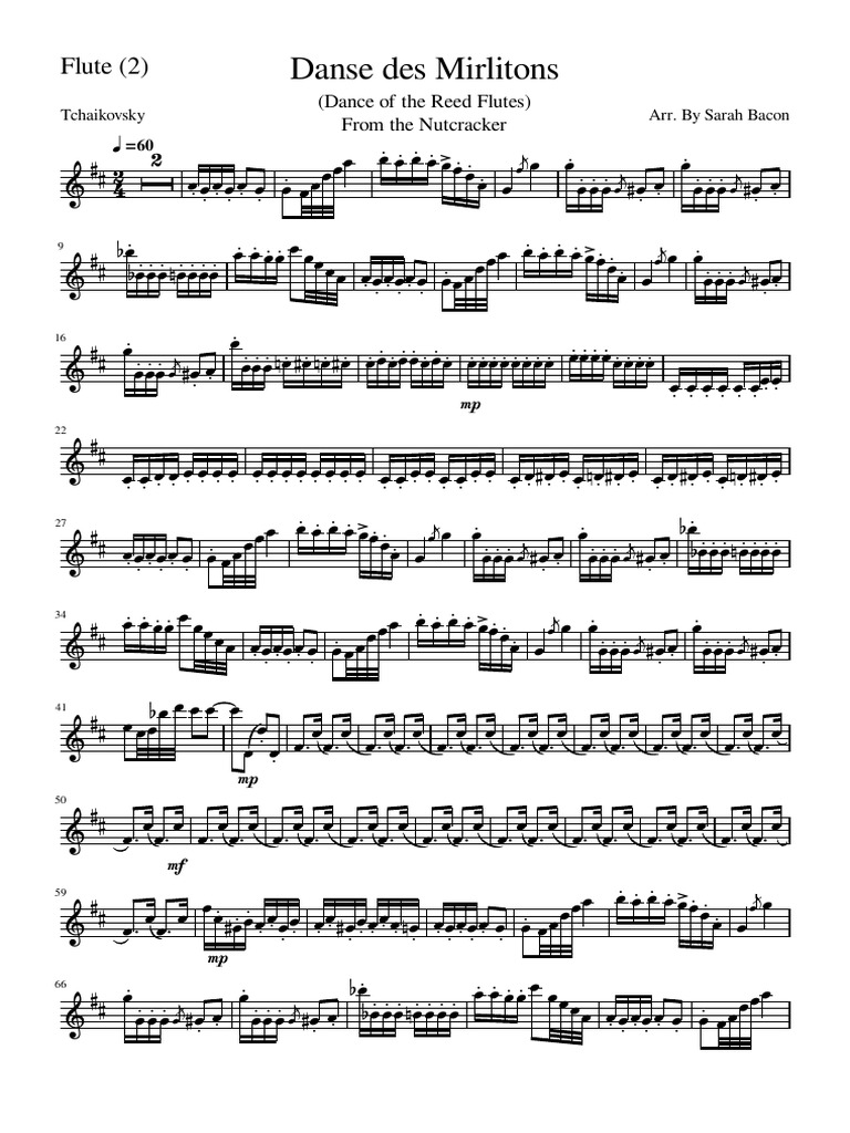 Danse Des Mirlitons Dance of The Reed Flutes From The Nutcracker Flute ...
