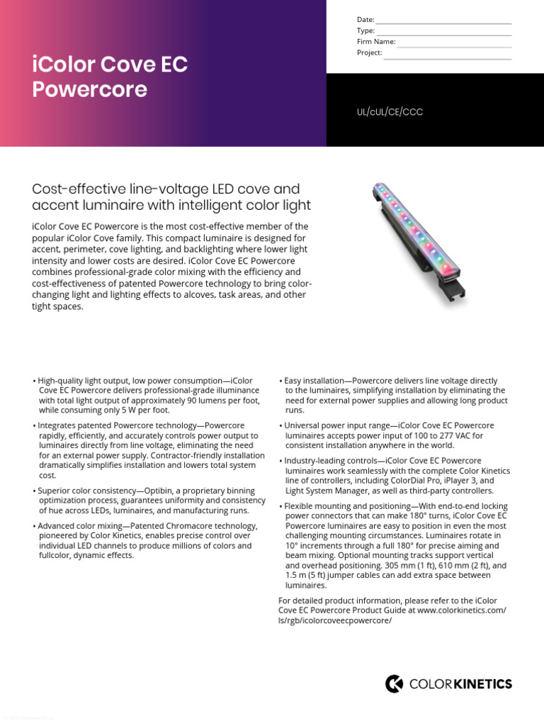 Cost-Effective iColor Cove EC Powercore | PDF | Light Emitting Diode ...