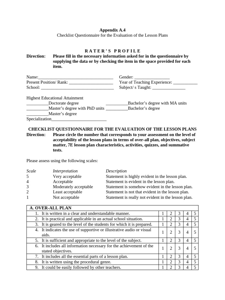 Survey Questionnaire Research | PDF | Educational Assessment | Lesson Plan