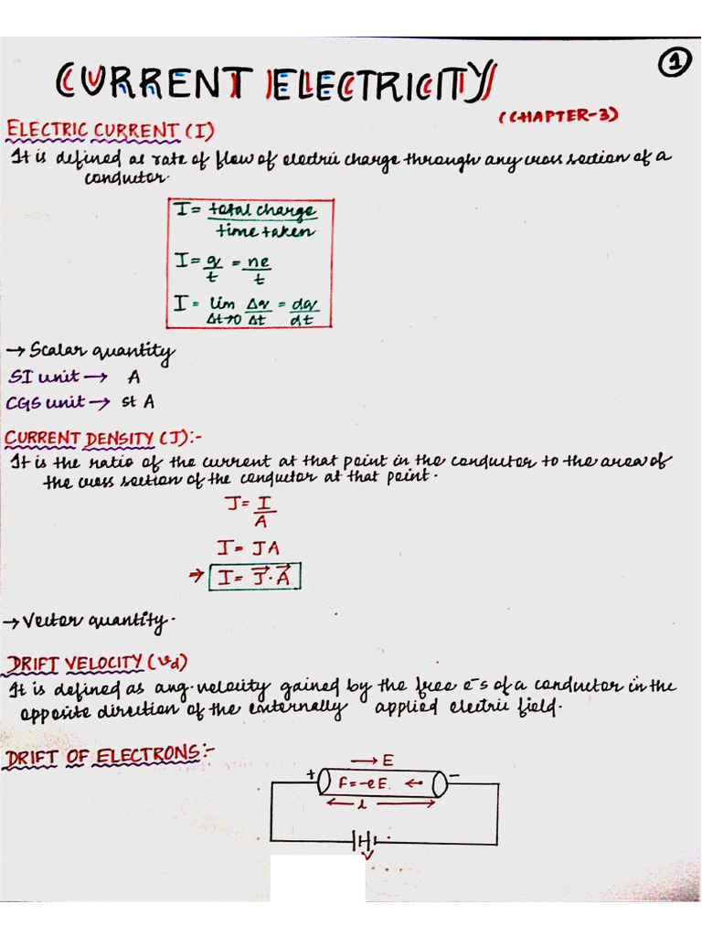 Chapter 3 Current Electricity | PDF